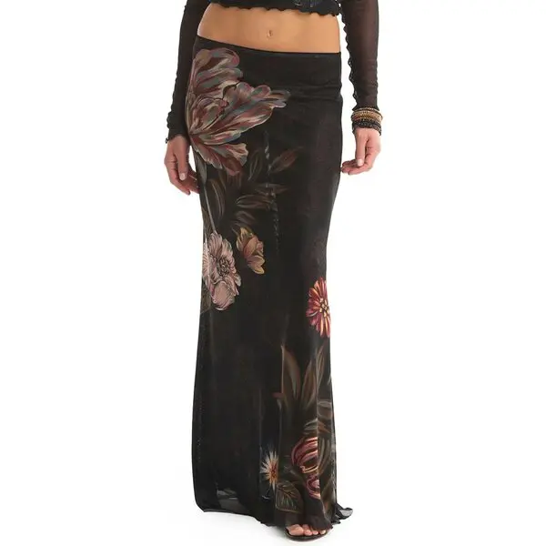 Agua Bendita Brace Zafra Cover-up Maxi Skirt - Black Multi