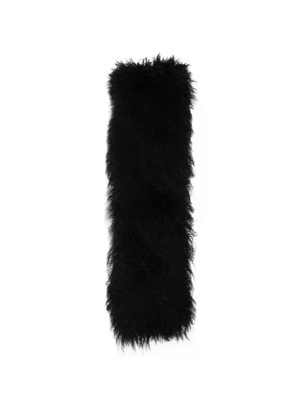 DE LA VALI Zeraphine Mongolian Fur Scarf - Black