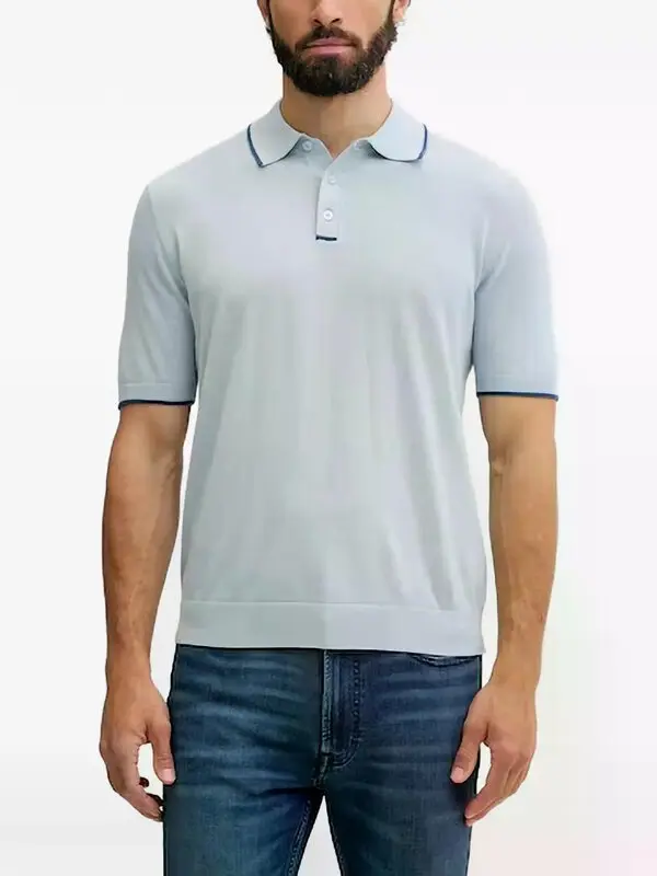 BENETTON Contrast-trim Knitted Polo Shirt