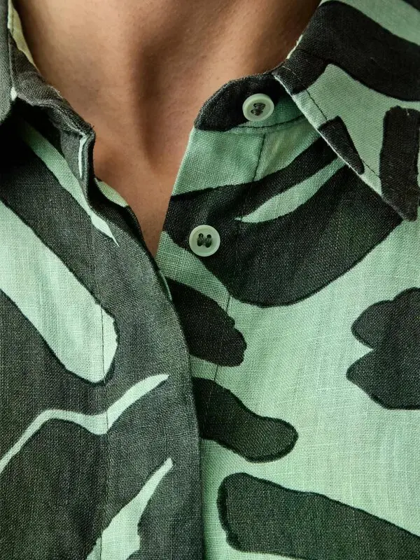 BENETTON Abstract-pattern Shirt - Green