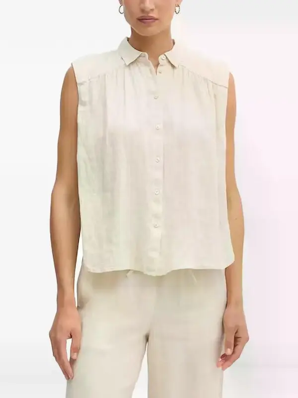 BENETTON Sleeveless Gathered-yoke Shirt