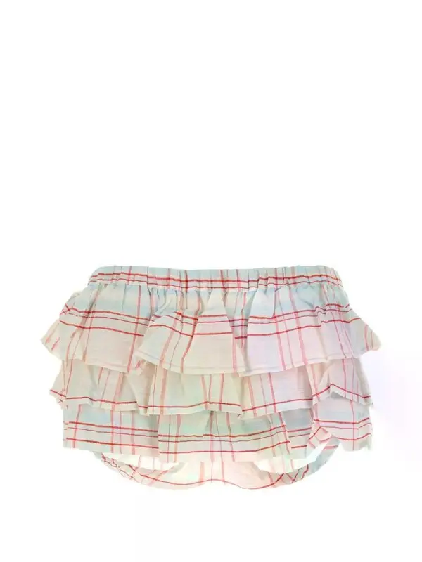 Gimaguas Jardin Ruffled Checked Shorts