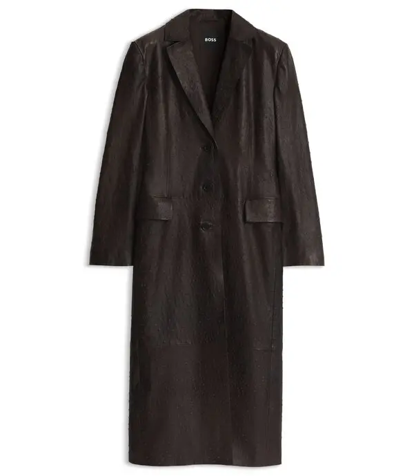 BOSS Textured Leather Coat