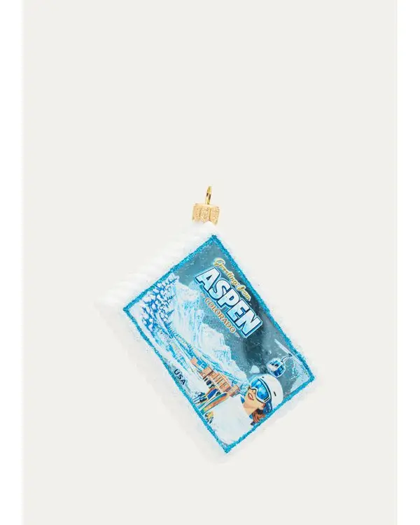 IMPULS Aspen Colorado Postcard Glass Ornat - Multi