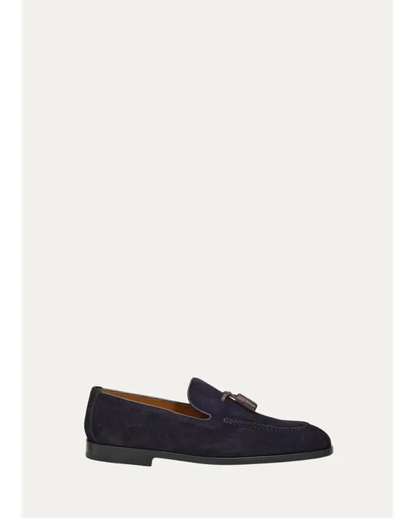 DOUCAL'S Stresa Suede Tasseled Loafers