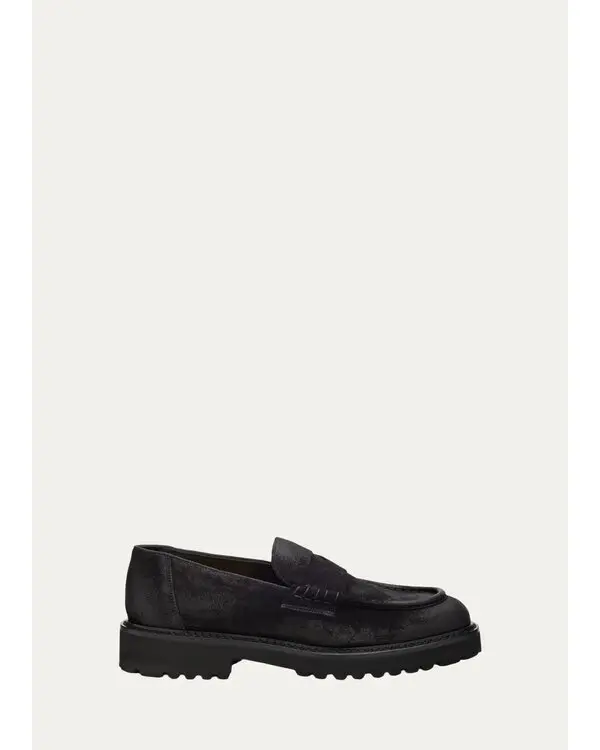 DOUCAL'S Philadelphia Suede Penny Loafers