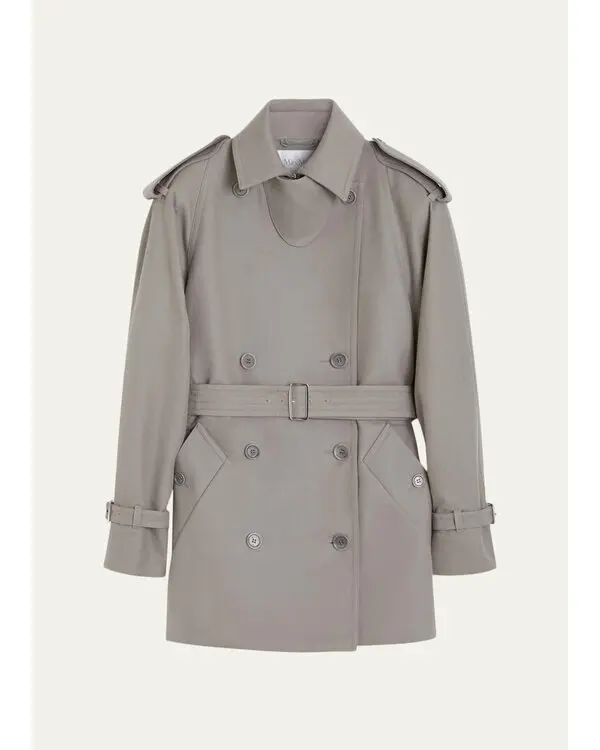 Max Mara Cacio Double-breasted Cotton Duster Coat - Medium Grey