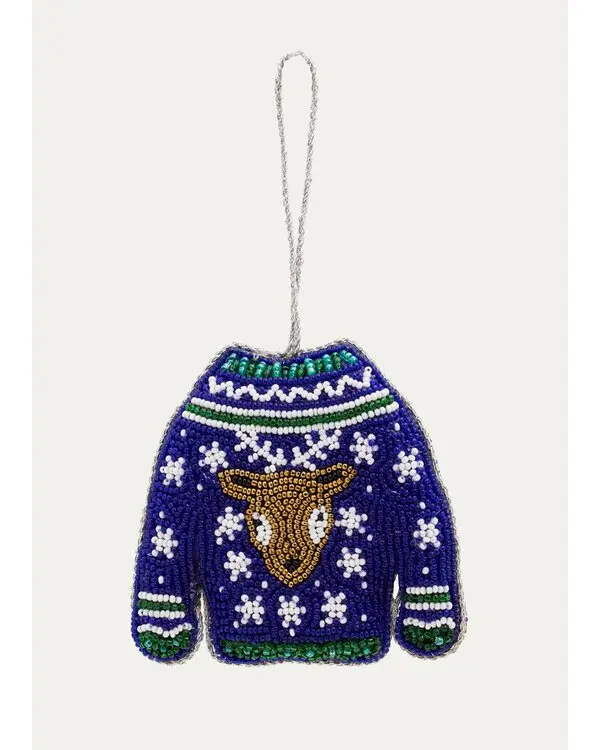 SUDHA PENNATHUR Handcrafted Embellished Sweater Christmas Ornat
