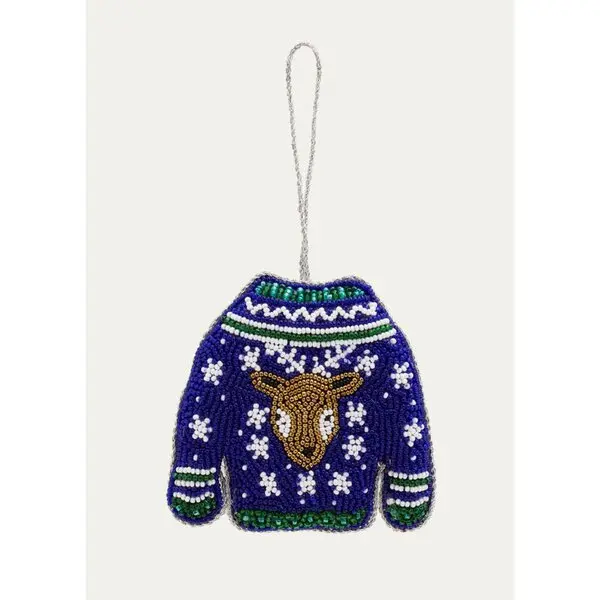 SUDHA PENNATHUR Handcrafted Embellished Sweater Christmas Ornat