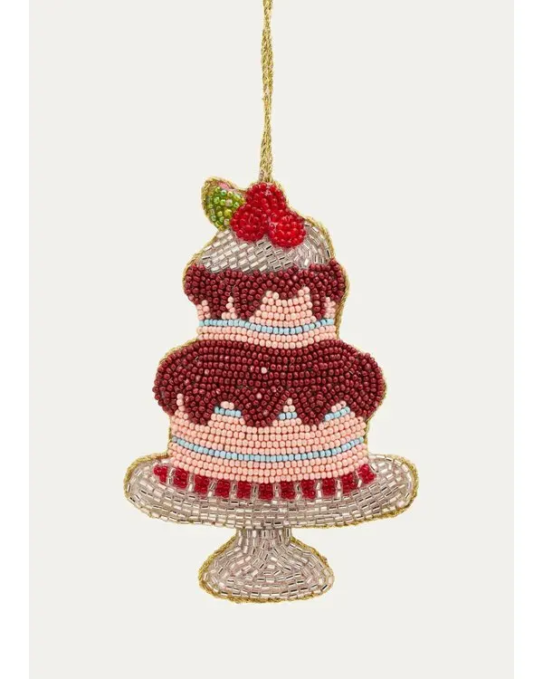 SUDHA PENNATHUR Beaded Birthday Cake Christmas Ornat
