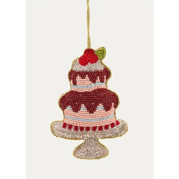 SUDHA PENNATHUR Beaded Birthday Cake Christmas Ornat