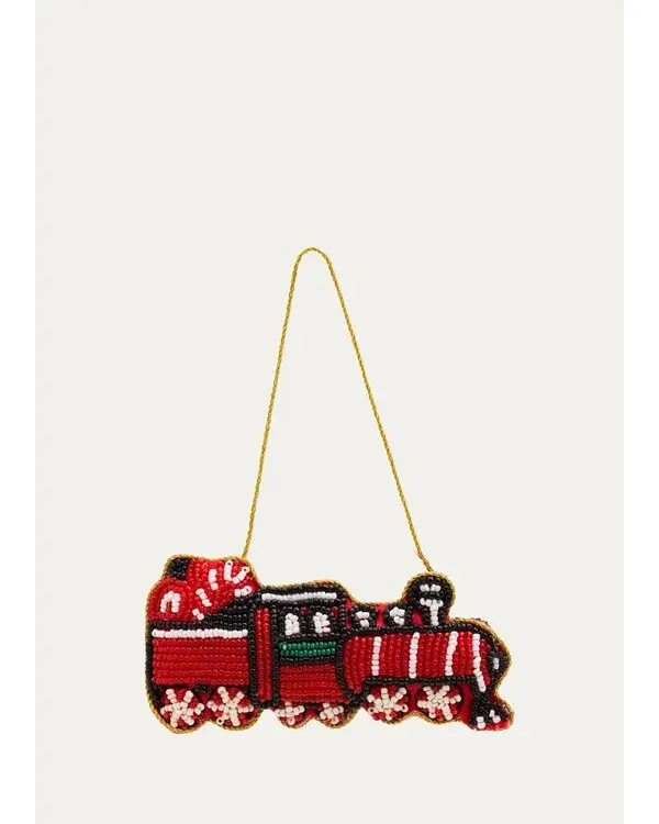 SUDHA PENNATHUR Beaded Train Christmas Ornat