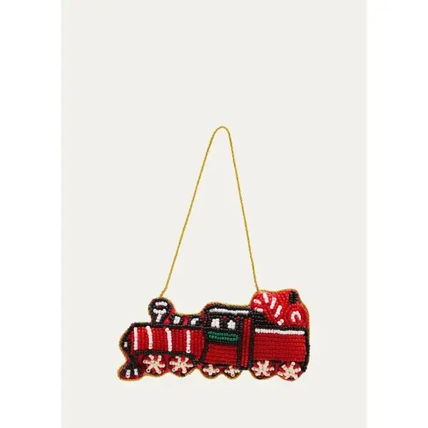 SUDHA PENNATHUR Beaded Train Christmas Ornat