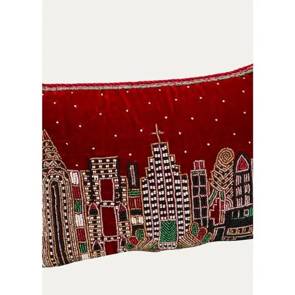 SUDHA PENNATHUR Embellished Velvet Pillow