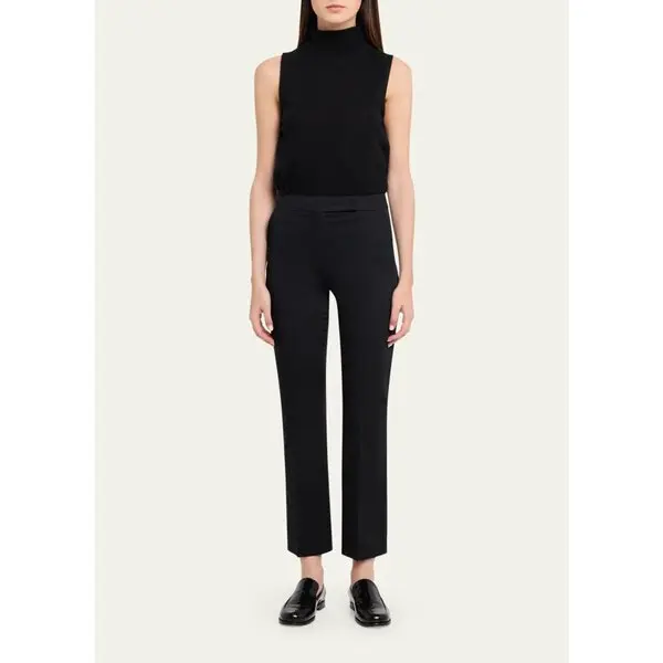 Max Mara Cotton-stretch Slim-leg Ankle Pants