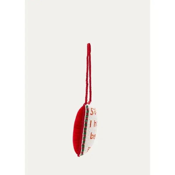 SUDHA PENNATHUR Santa, I Have Been Good Beaded Velvet Doorknocker