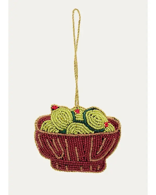 SUDHA PENNATHUR Handcrafted Beaded Bowl Christmas Ornat