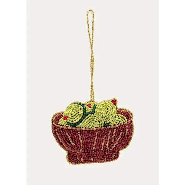 SUDHA PENNATHUR Handcrafted Beaded Bowl Christmas Ornat