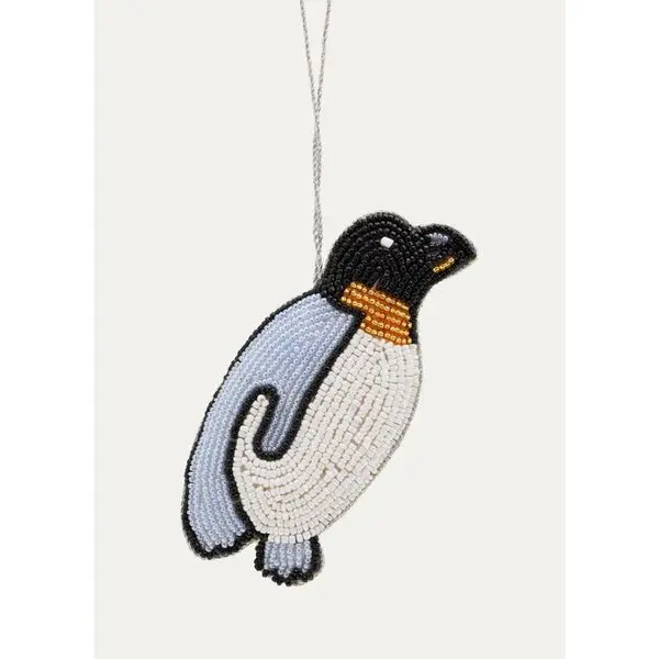 SUDHA PENNATHUR Beaded Penguin Christmas Ornat