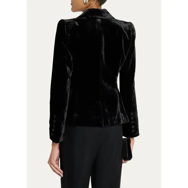 L'Agence Philippa Strong-shoulder Tuxedo Blazer