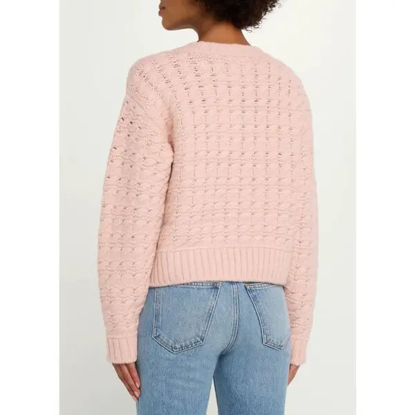 LoveShackFancy Quimby Ribbon Lace-up Pullover Sweater - Sanded Pet