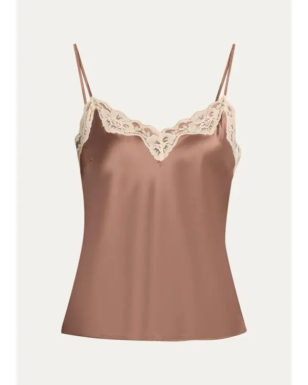 LoveShackFancy Franna Lace-trim Silk Top