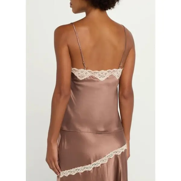 LoveShackFancy Franna Lace-trim Silk Top
