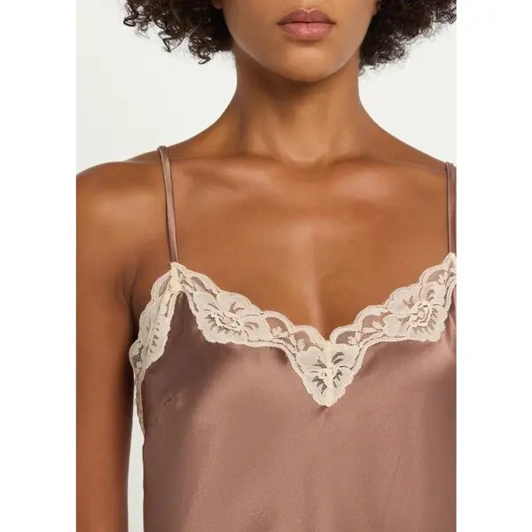 LoveShackFancy Franna Lace-trim Silk Top