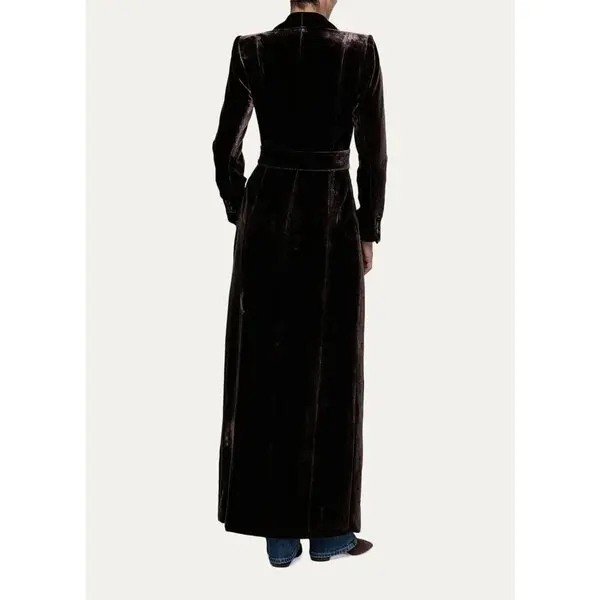 L'Agence Raini Velvet Shawl-collar Maxi Coat