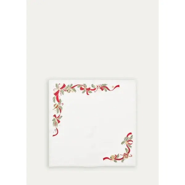 KIM SEYBERT Tinsel Bow Embroidered Napkin