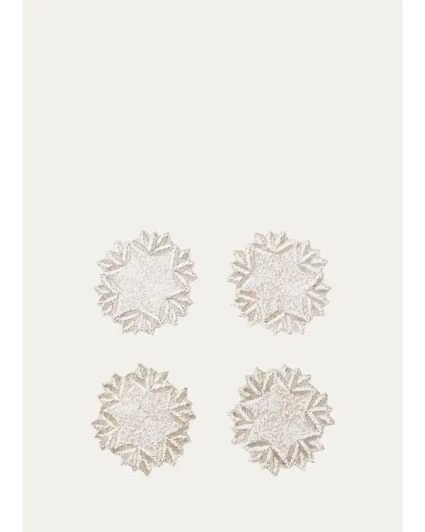 KIM SEYBERT Winter Lace Beaded Coasters, Set Of 4 - Grey Multi