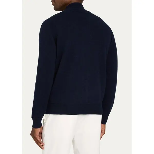 Fioroni Cashmere Sport Stitch Full-zip Bomber Cardigan