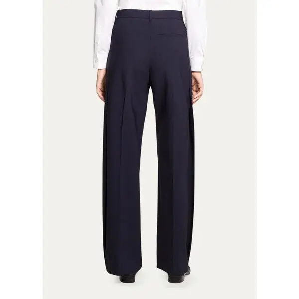 Theory Pleated Stretch Wool Wide-leg Trousers