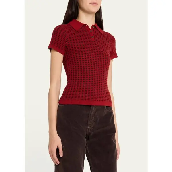 Guest In Residence Cashmere Waffle-stitched Shrunken Polo Sweater