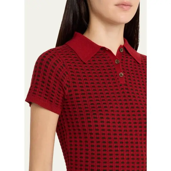 Guest In Residence Cashmere Waffle-stitched Shrunken Polo Sweater