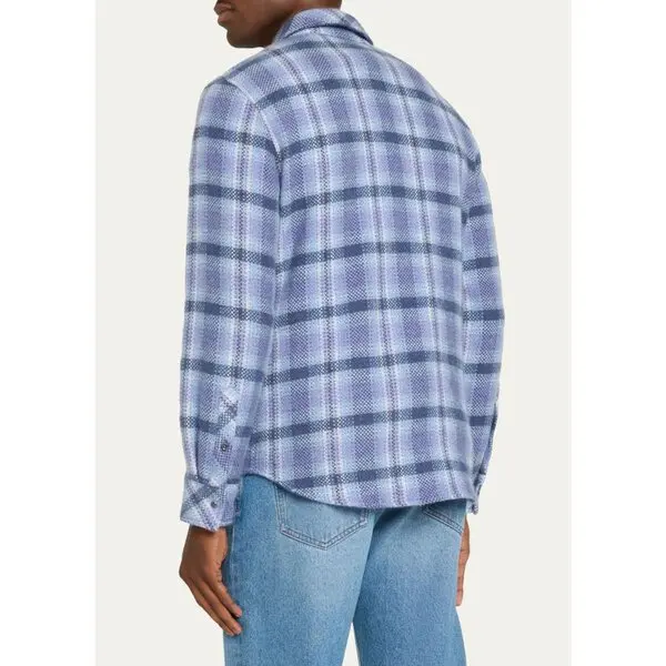 GOD'S TRUE CASHMERE Plaid Cashmere Shirt - Denim