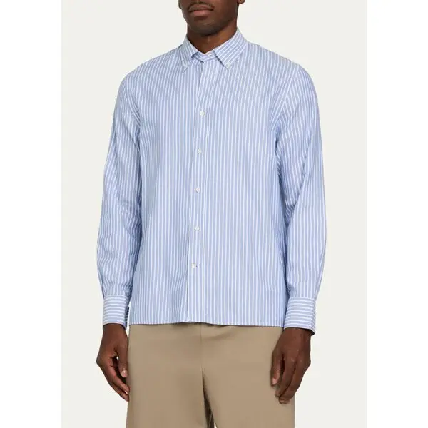 Officine Générale Striped Cotton Button-down Shirt