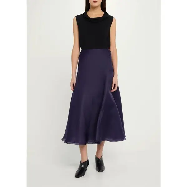 Akris Silk Organza A-line Midi Skirt