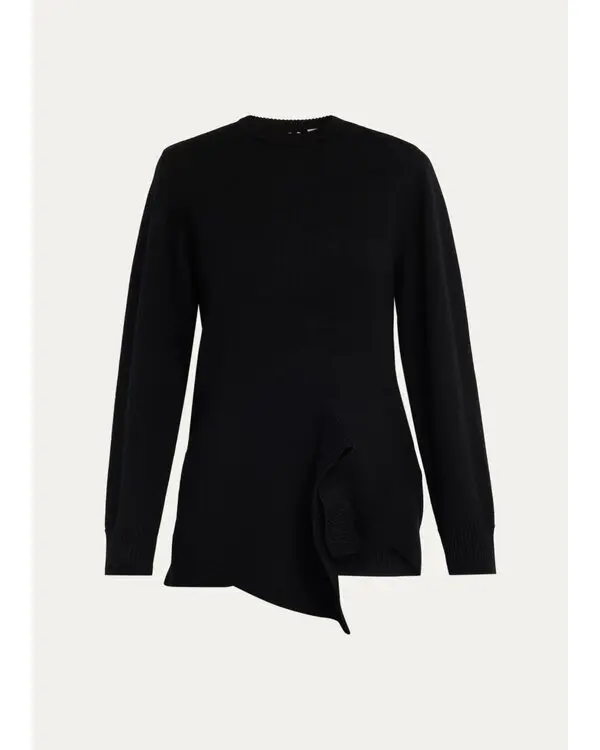 TOTEME Asymmetric Wool-cashmere Knit Sweater