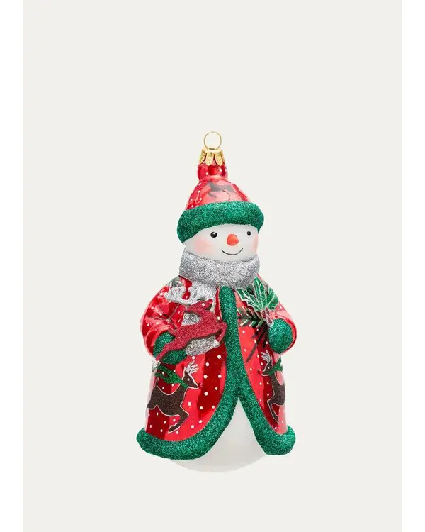 JOY TO THE WORLD COLLECTIBLES Glitterazzi Snowman & Reindeer Glass Ornat - Brown