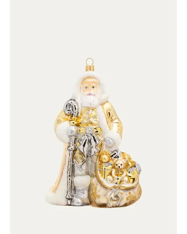 JOHN HURAS Santa Glass Ornat