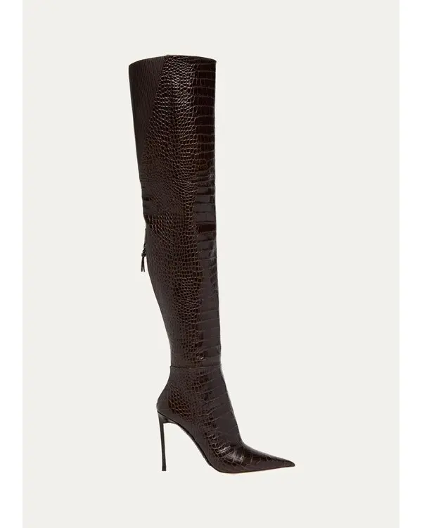 TOM FORD Vertigo 105mm Croc-embossed Leather Boots