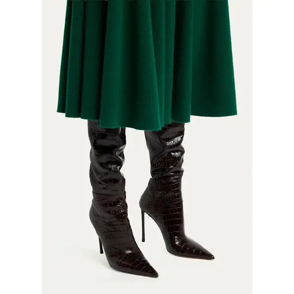 TOM FORD Vertigo 105mm Croc-embossed Leather Boots