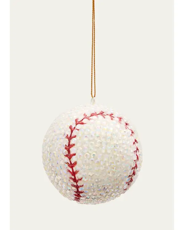 CODY FOSTER & CO Jeweled Baseball Christmas Ornat