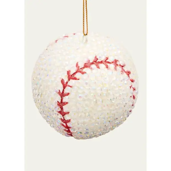 CODY FOSTER & CO Jeweled Baseball Christmas Ornat
