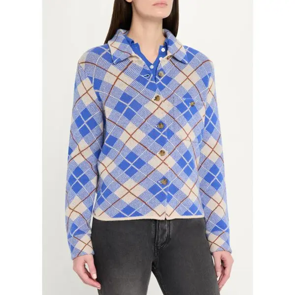 Guest In Residence Dylan Plaid Cashmere-knit Shirt