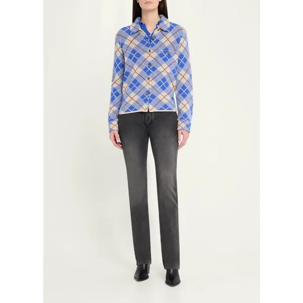 Guest In Residence Dylan Plaid Cashmere-knit Shirt