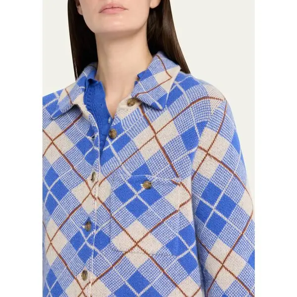 Guest In Residence Dylan Plaid Cashmere-knit Shirt