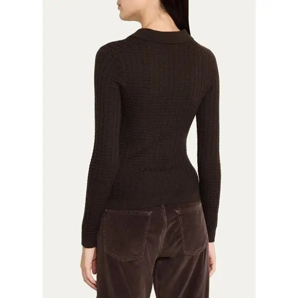 Guest In Residence Waffle-knit Cashmere Polo Sweater