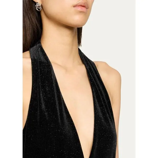 Ramy Brook Zia Halter Plunge Bodysuit